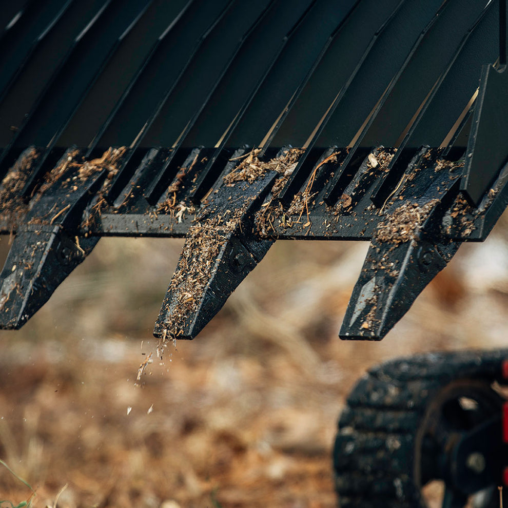 Mini Skid Steer Skeleton Rock Bucket With Teeth | Titan Attachments