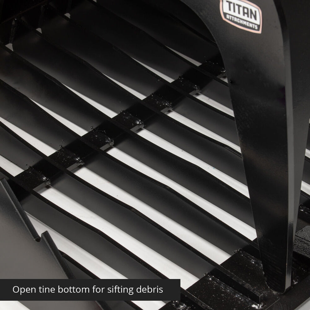 Mini Skid Steer 3.5 FT Skeleton Rock Grapple Rake with Bolt-On Teeth ...