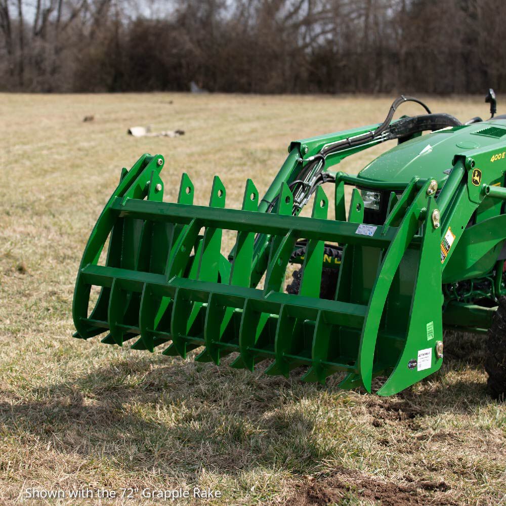 Root Grapple Rake Attachment Fits John Deere Loaders - Hook and Pin Connection | Titan Attachments