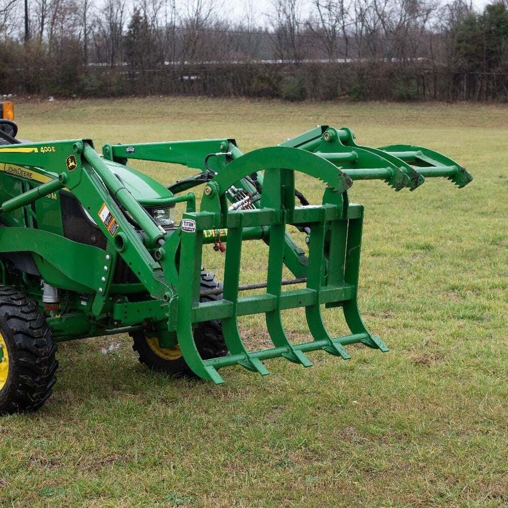 Economy Series 48" Single Cylinder Root Grapple Rake Fits John Deere ...