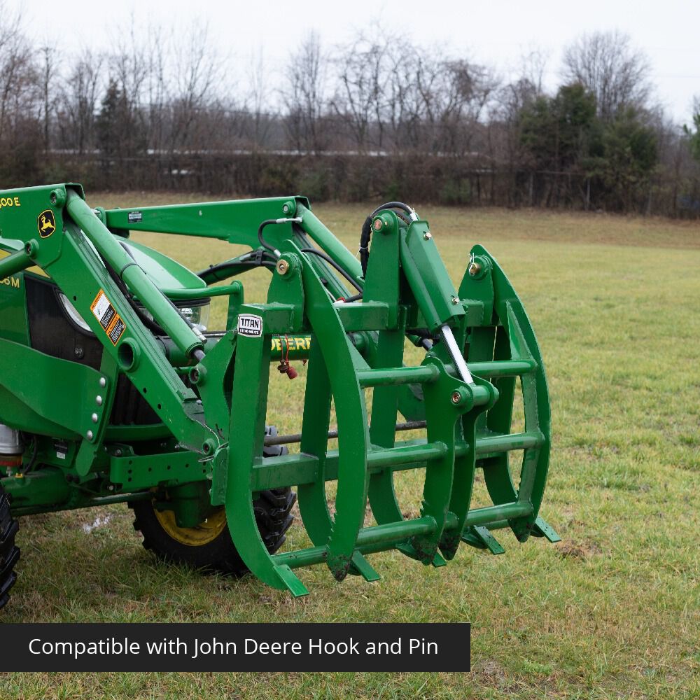 Economy Series 48" Single Cylinder Root Grapple Rake Fits John Deere ...