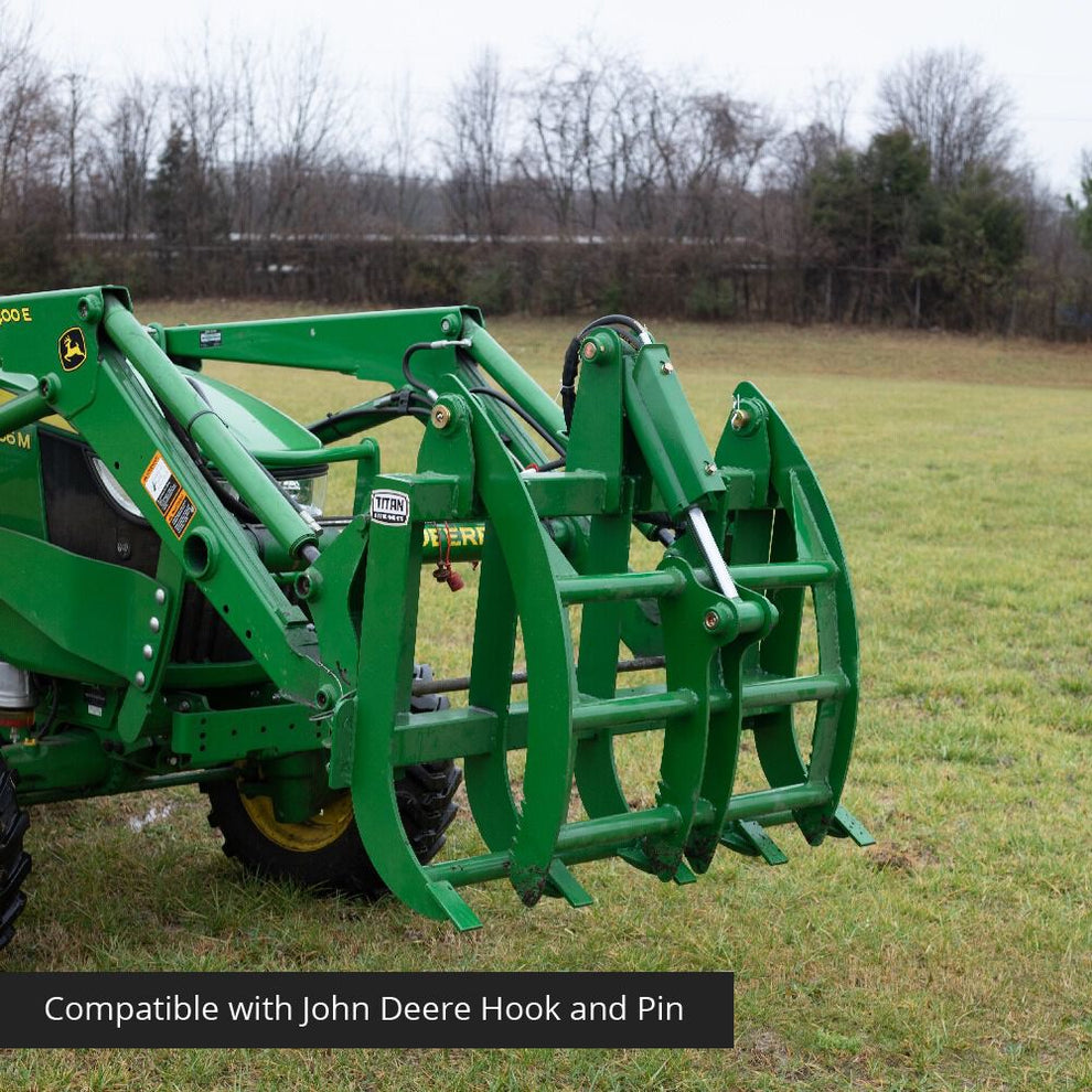 Economy Series 48" Single Cylinder Root Grapple Rake Fits John Deere ...