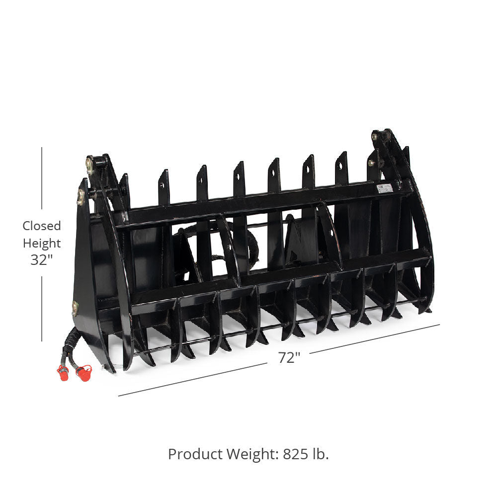 Scratch and Dent - 72" Root Rake Grapple Bucket Attachment For Skid ...