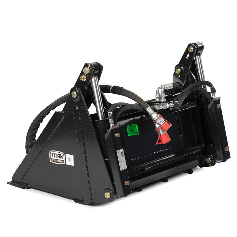 35" 4-In-1 Combo Mini Skid Steer Bucket | Titan Attachments