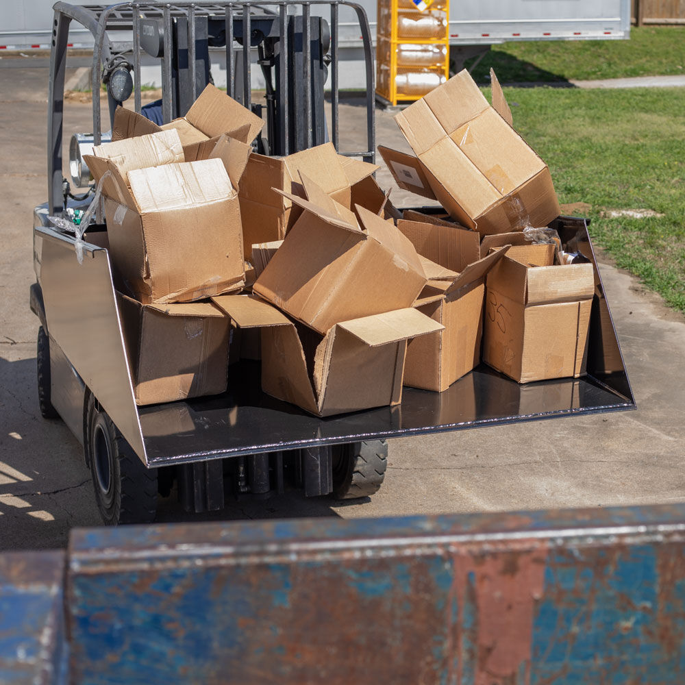 Forklift Mounted Front Loading and Dumping Bucket - Manual Self Dumping ...