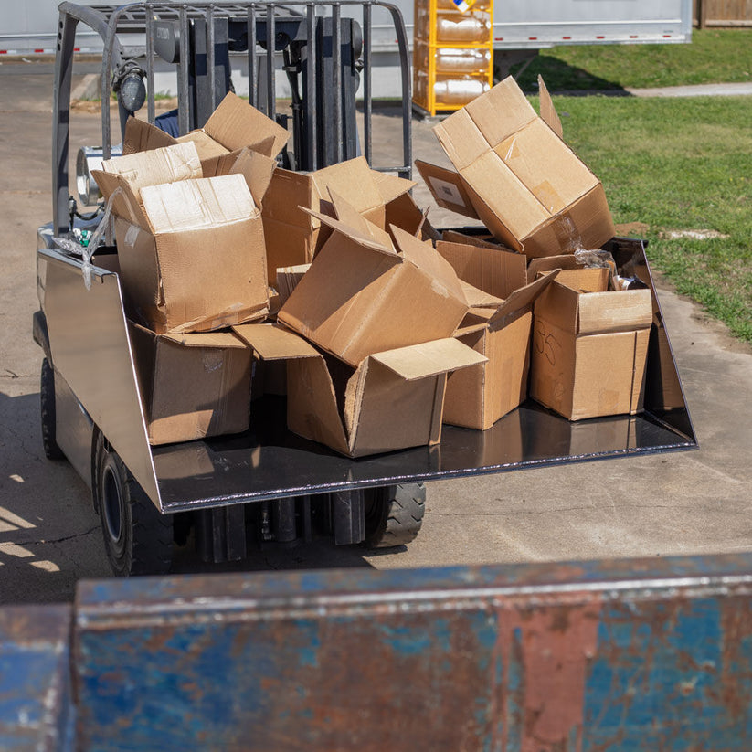 Forklift Mounted Front Loading and Dumping Bucket - Manual Self Dumping ...