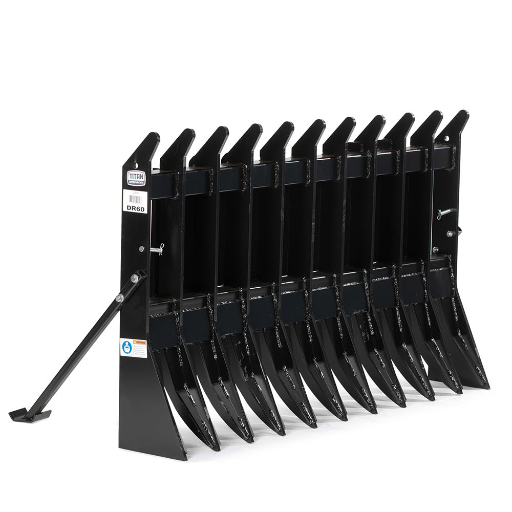 Standard Series Skid Steer Root Debris Rake | Titan Attachments