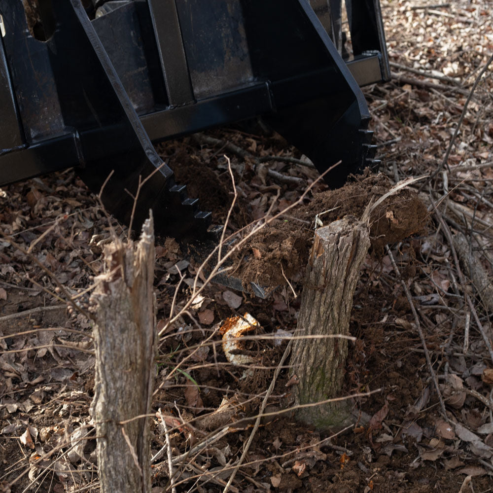 Heavy-Duty Tree and Bush Grubber - Universal Skid Steer Quick Tach ...