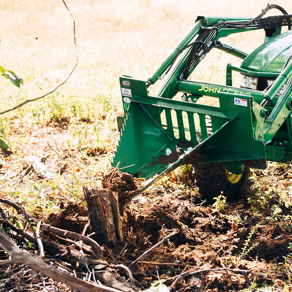Economy Series Stump Bucket, Fits John Deere Tractors | Titan Attachments