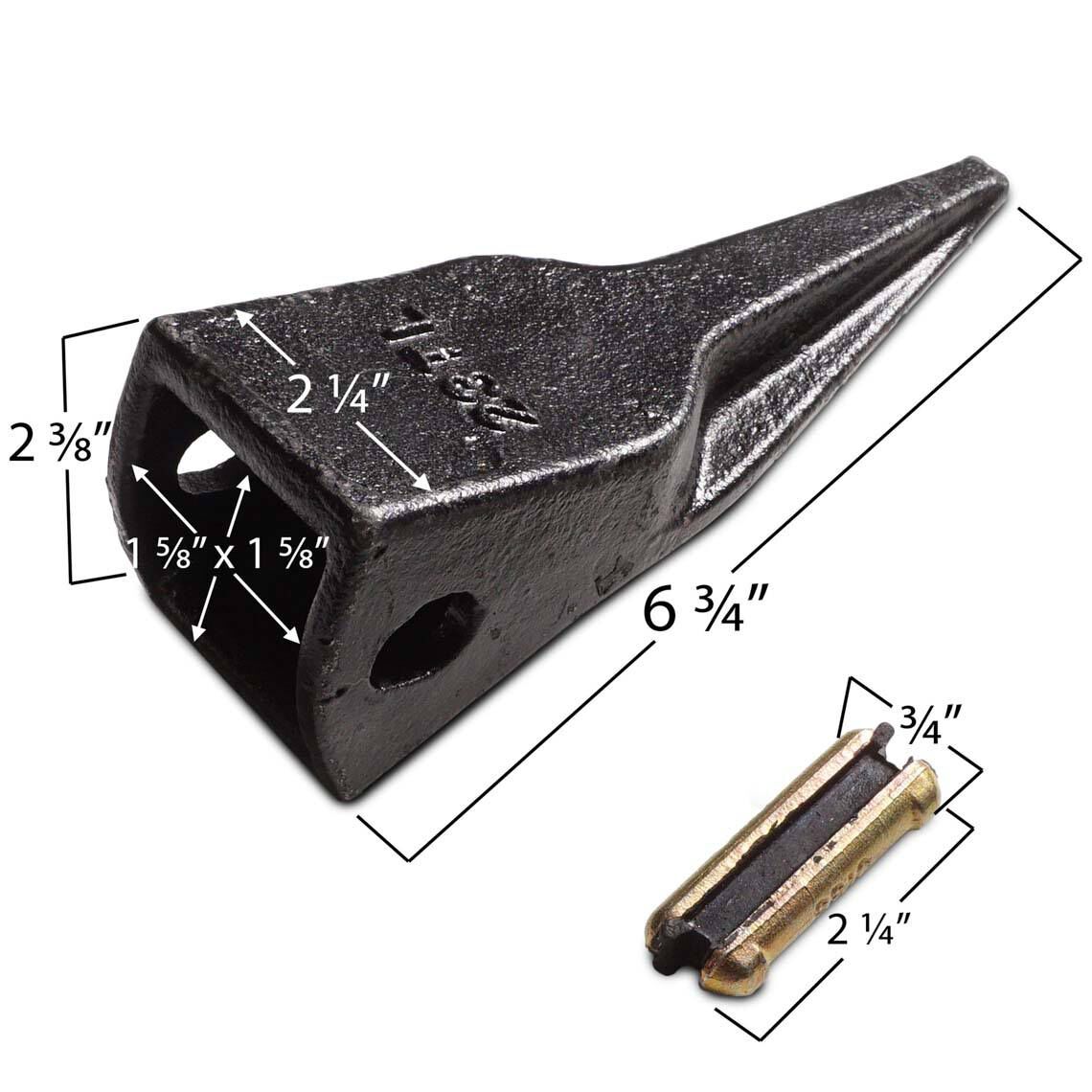 Set of (6) 23TL Bucket Tiger Teeth fits John Deere w/ 23TFP Flex Pin 2 ...