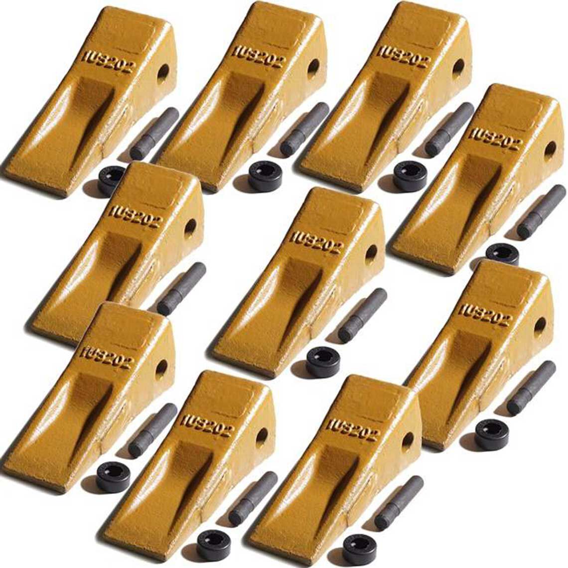 Set of 10 - 1U3202 Bucket Teeth Side Pin 8E6208 Retainer CAT J200 ...