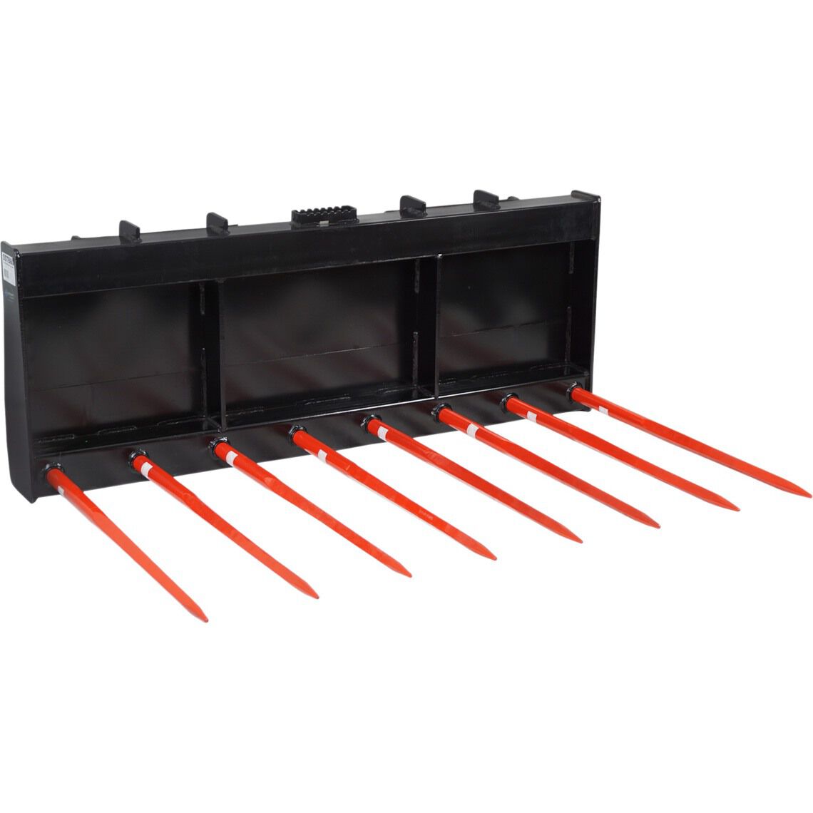 60" Skid Steer Tine Bucket With (8) C1 Hay Bale Spears | Titan Attachments