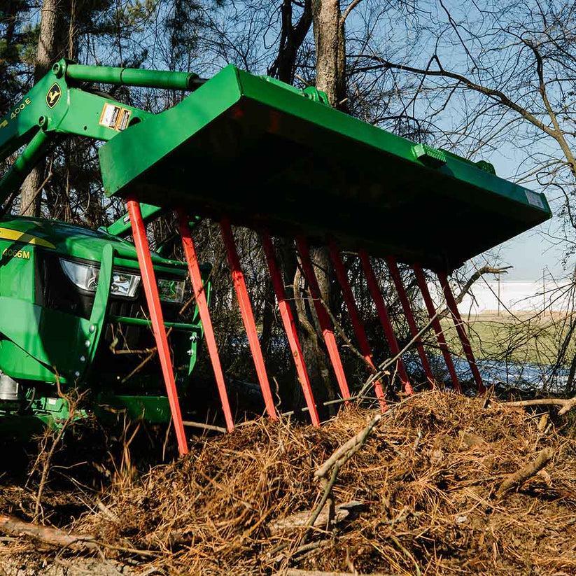 72" Manure Tine Bucket Attachment, Fits John Deere Hook and Pin | Titan ...
