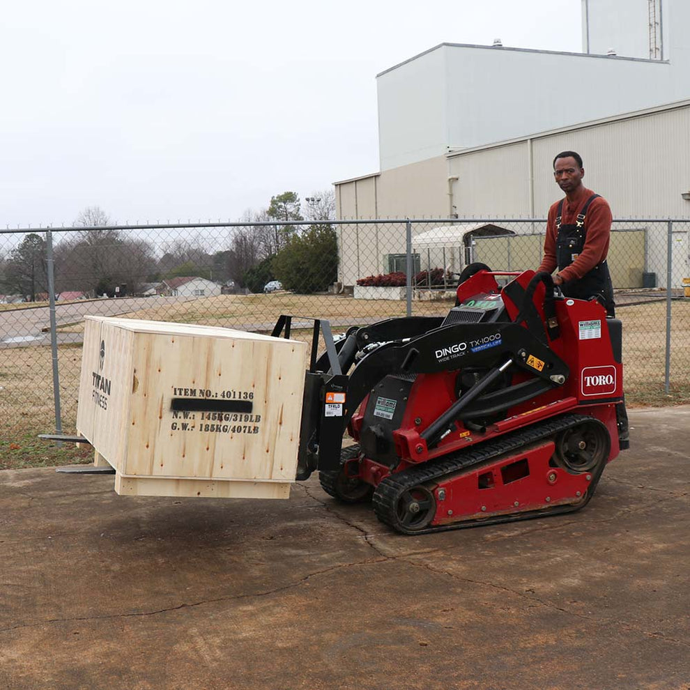 Mini Skid Steer Pallet Fork Frame Attachment | Titan Attachments