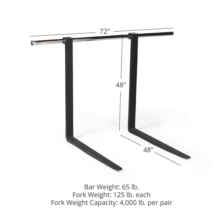 Over-the-Bucket Fork Kit - 48" x 48" Pallet Fork Blades for Pin-Type ...