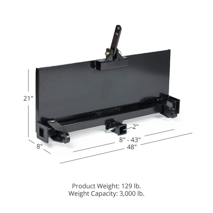 3 Point Attachment Adapter for Universal Skid Steers Quick Tach ...