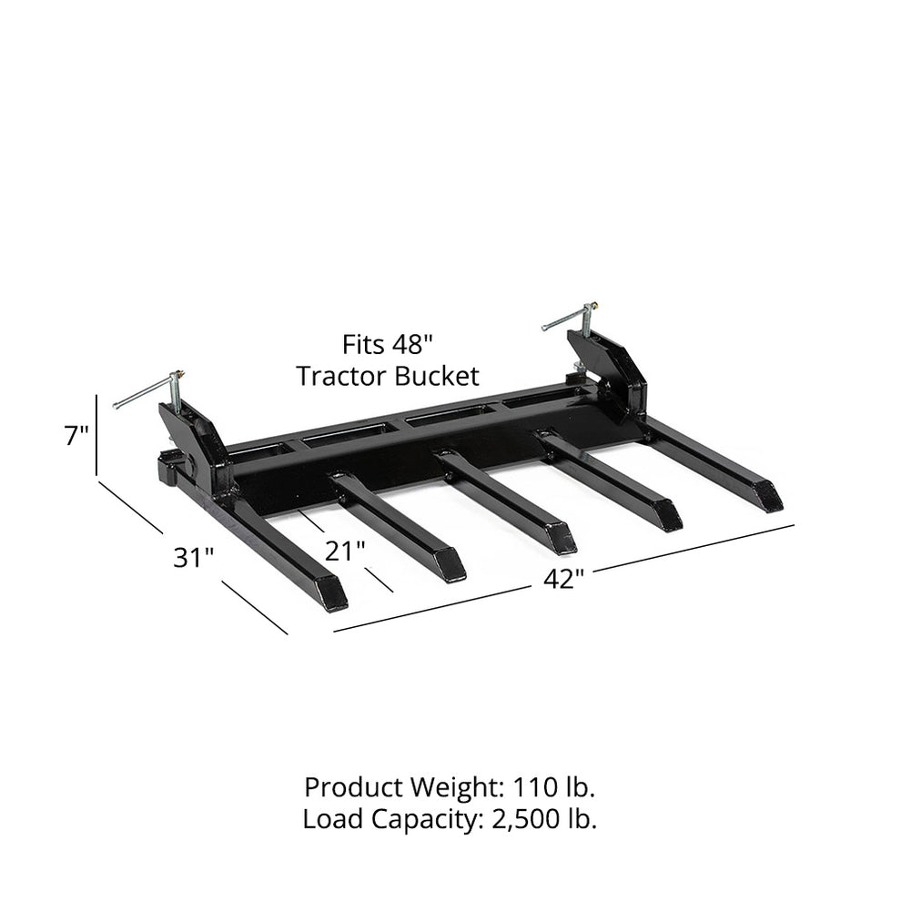 Scratch and Dent, Clamp-On Debris Fork Fits 48" Tractor Bucket V2 ...