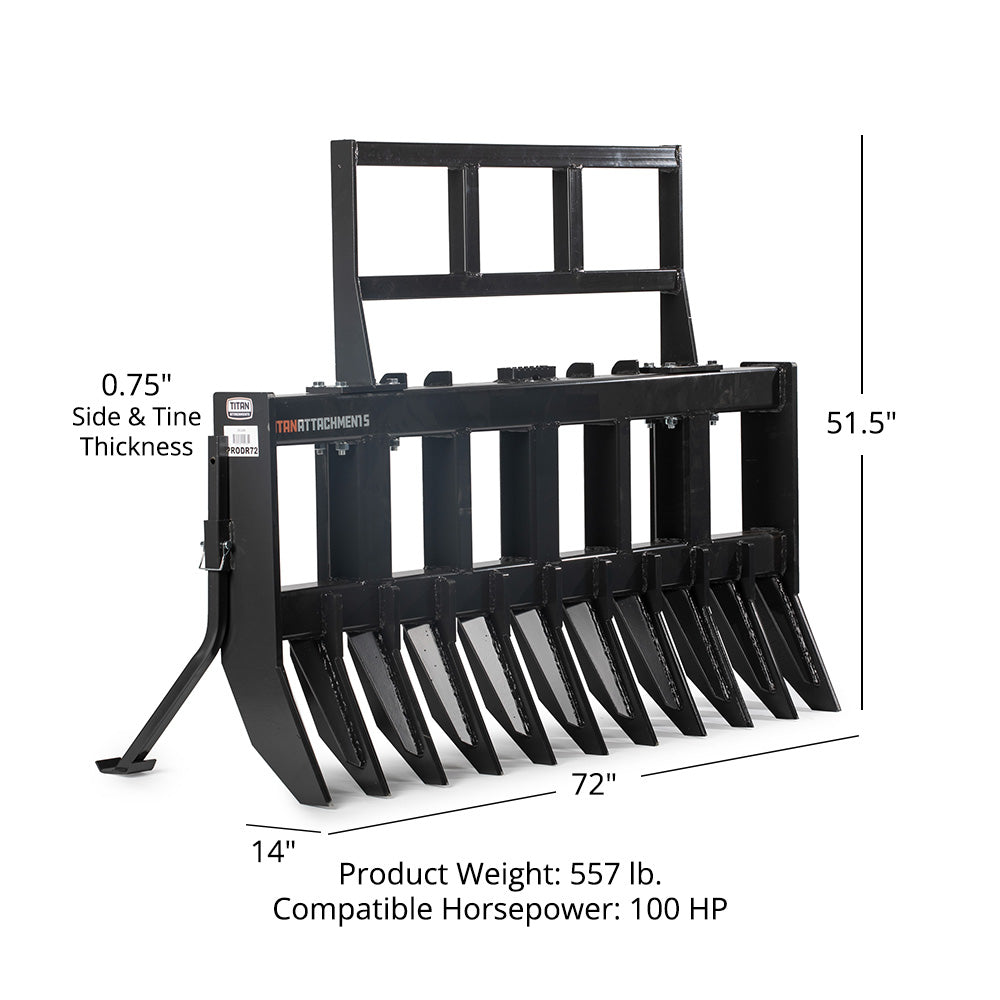 Pro Series Root Debris Rake | Titan Attachments