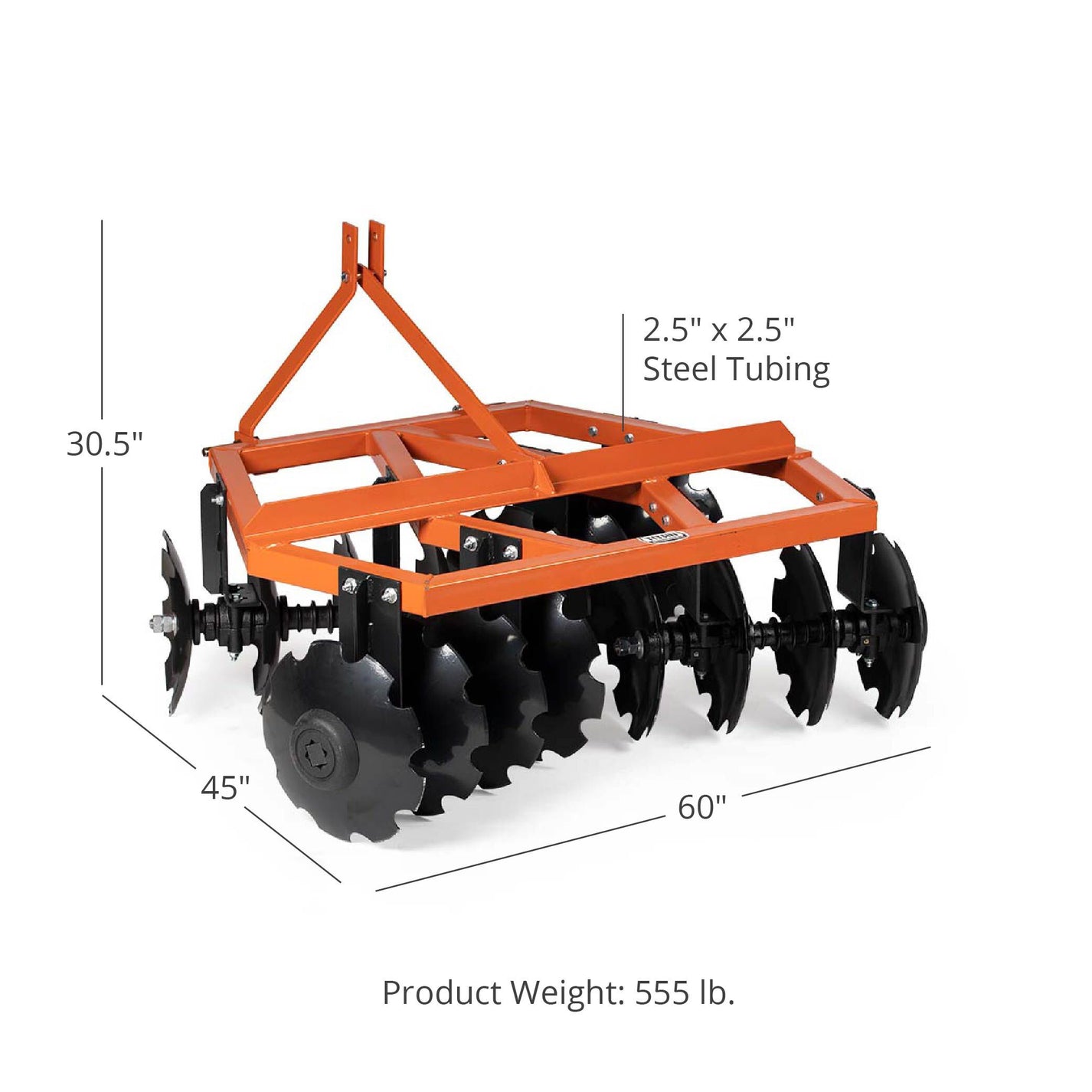 3 Point Notched Disc Harrow | Titan Attachments