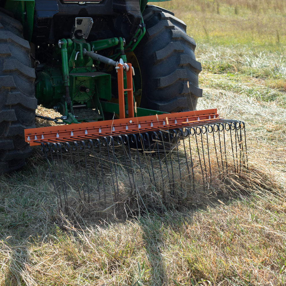 3 Point Pine Straw Needle Rake - Fits Category 1 Tractors - Coil Spring ...