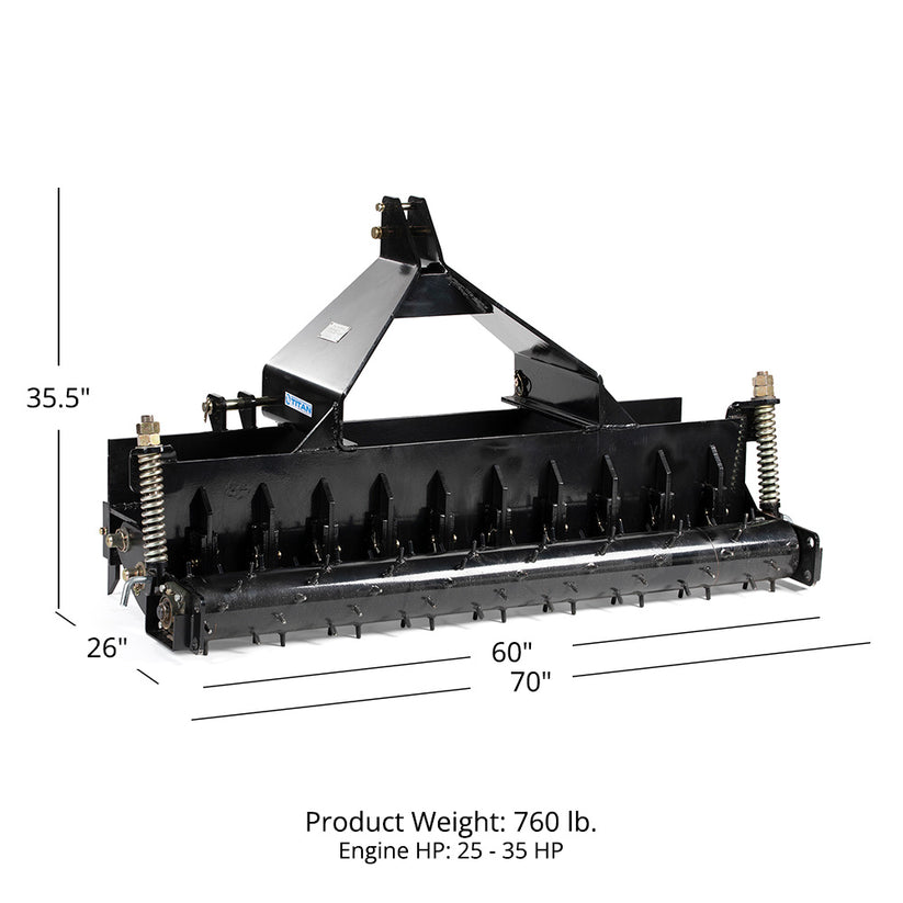 3 Point Soil Pulverizer, Category 1 and 2 | Titan Attachments