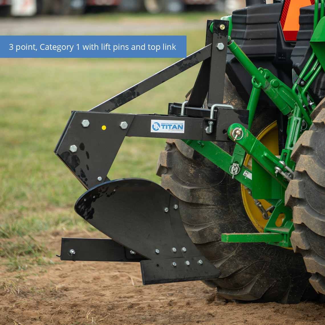 3 Point Single Bottom Turn Plow Fits Category 1 | Titan Attachments