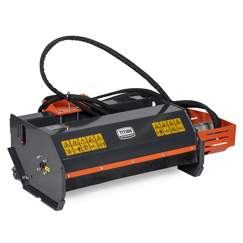 Mini Skid Steer Hydraulic Flail Mower - Mulch up to 3" Diameter ...