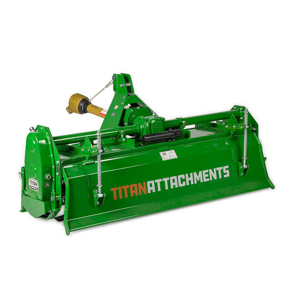 Scratch and Dent, 3 Point 60" Rotary Tiller | Green | Titan Attachments