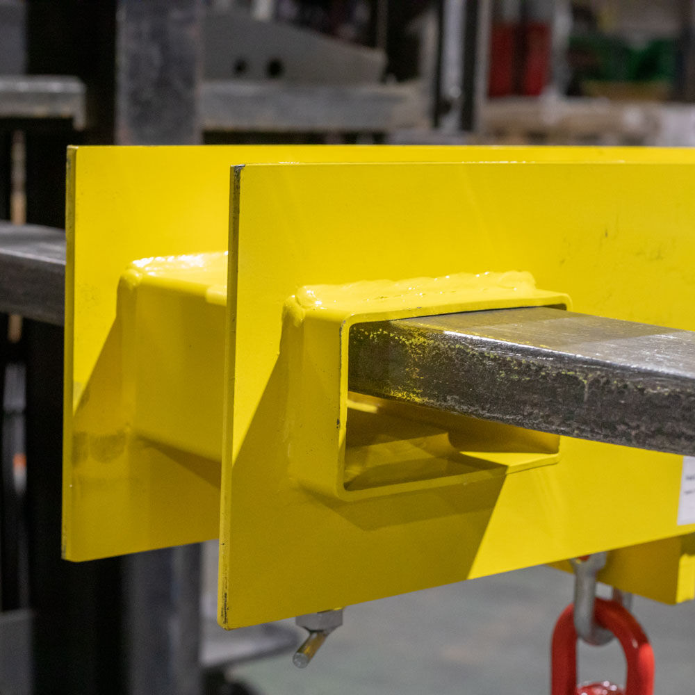 Fork Lifting Hoist Hook - Yellow Finish Fork Mounted Crane with Single ...