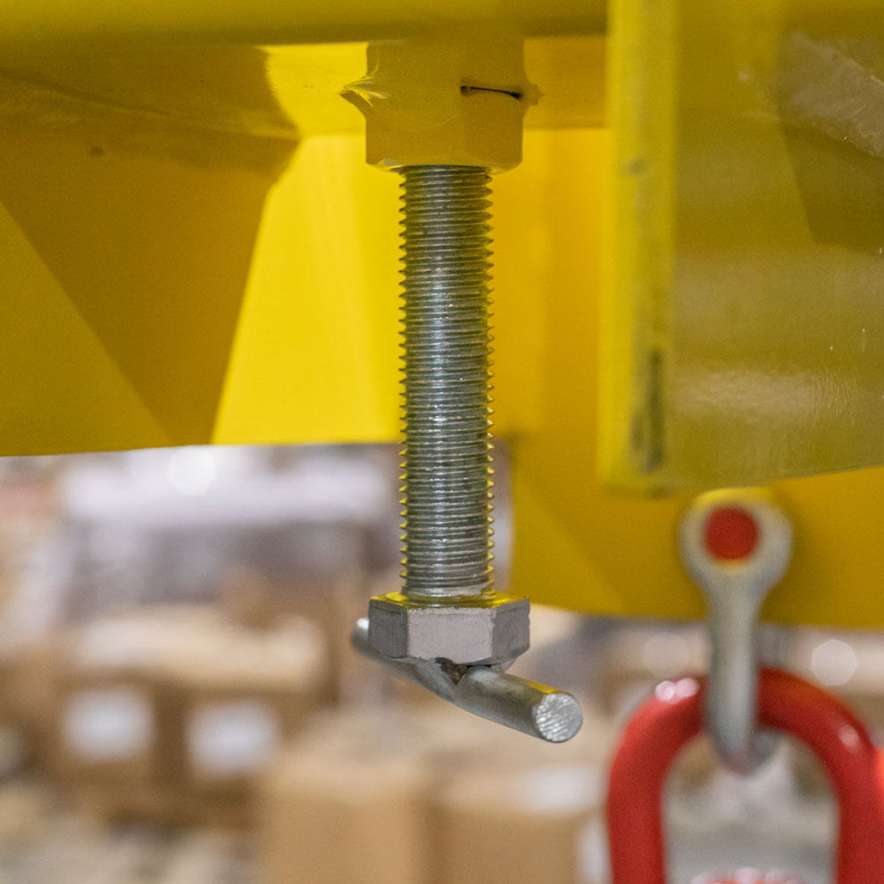 Fork Lifting Hoist Hook - Yellow Finish Fork Mounted Crane with Single ...