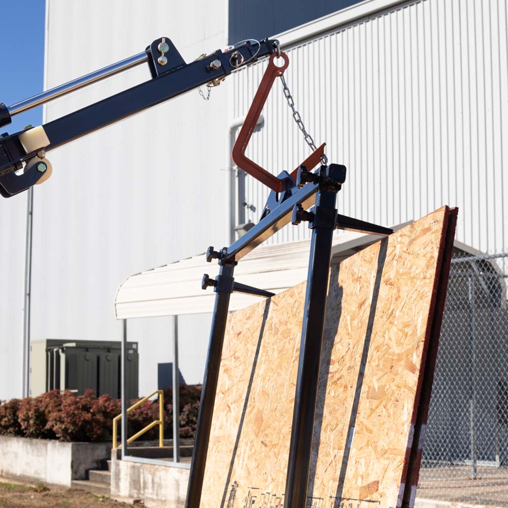 Skid Steer Tele-Boom Sheet Carrier Attachment - Plywood Metal Sheetrock ...