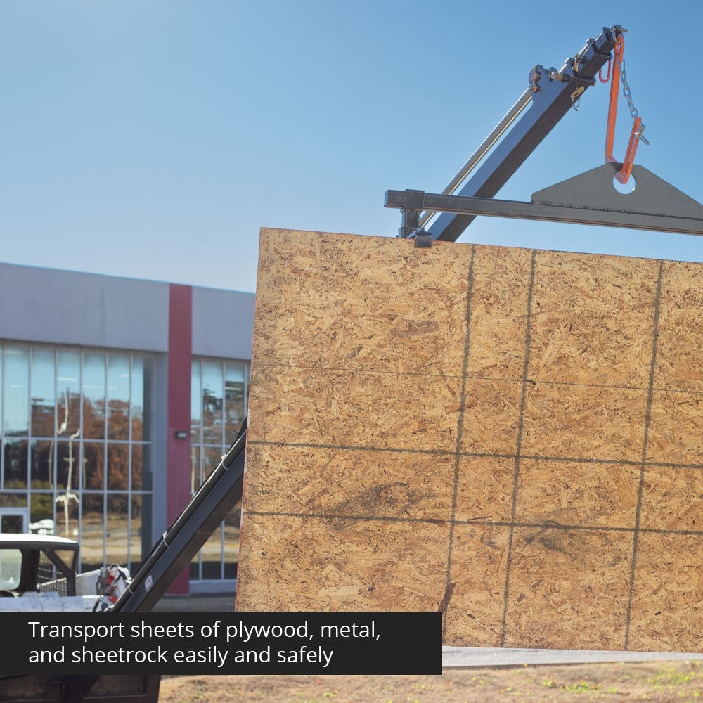 Skid Steer Tele-Boom Sheet Carrier Attachment - Plywood Metal Sheetrock ...