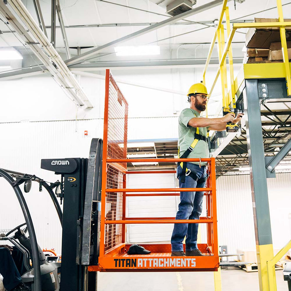 45" x 43" Forklift Platform Safety Cage | Titan Attachments