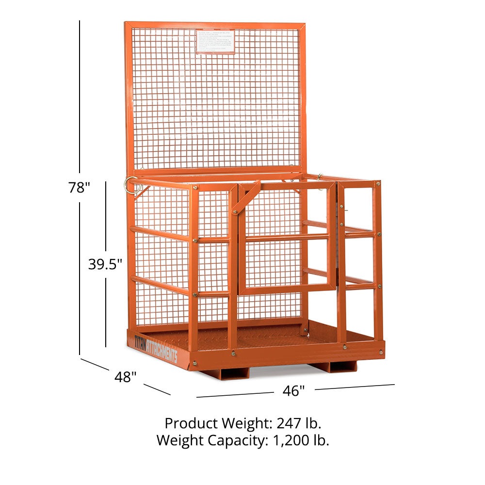 45" x 43" Forklift Platform Safety Cage | Titan Attachments