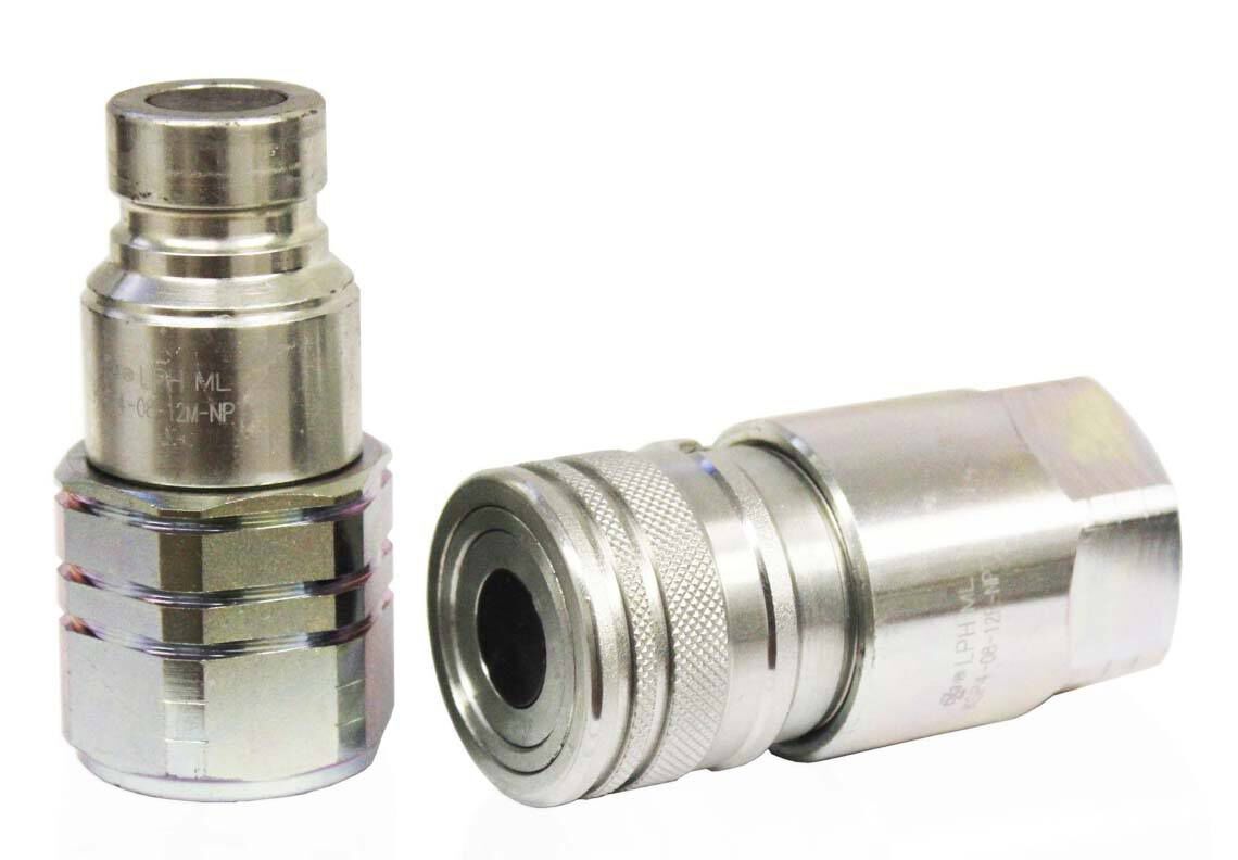 Pair of 3/4" Flat Face Male and Female Hydraulic Coupler NPT – Titan ...