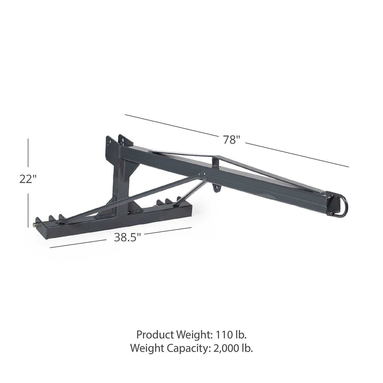 3 Point Hitch Boom Pole Fits Cat 1 and 2 Tractor Hitches - USA Made ...