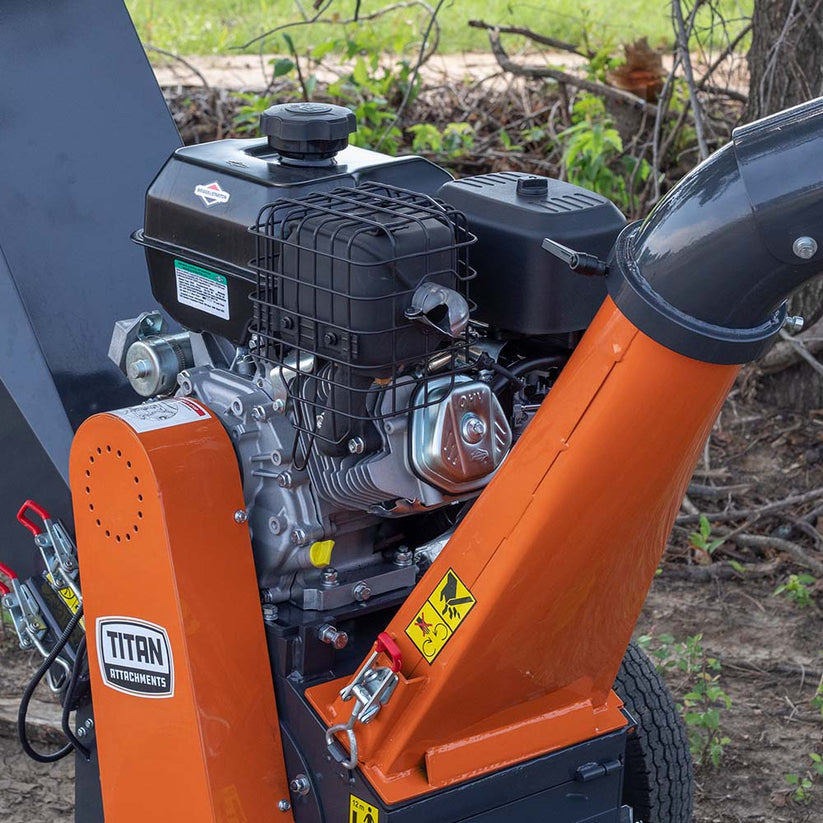 Titan Attachments 420cc 5in Diameter Tow-Behind Wood Chipper Shredder ...