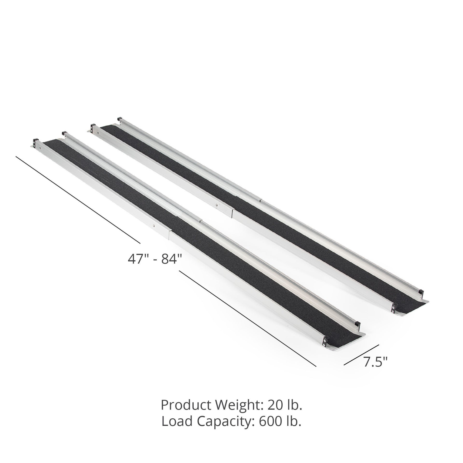 Scratch and Dent - 4 FT – 7 FT Telescoping Aluminum Wheelchair Ramp ...