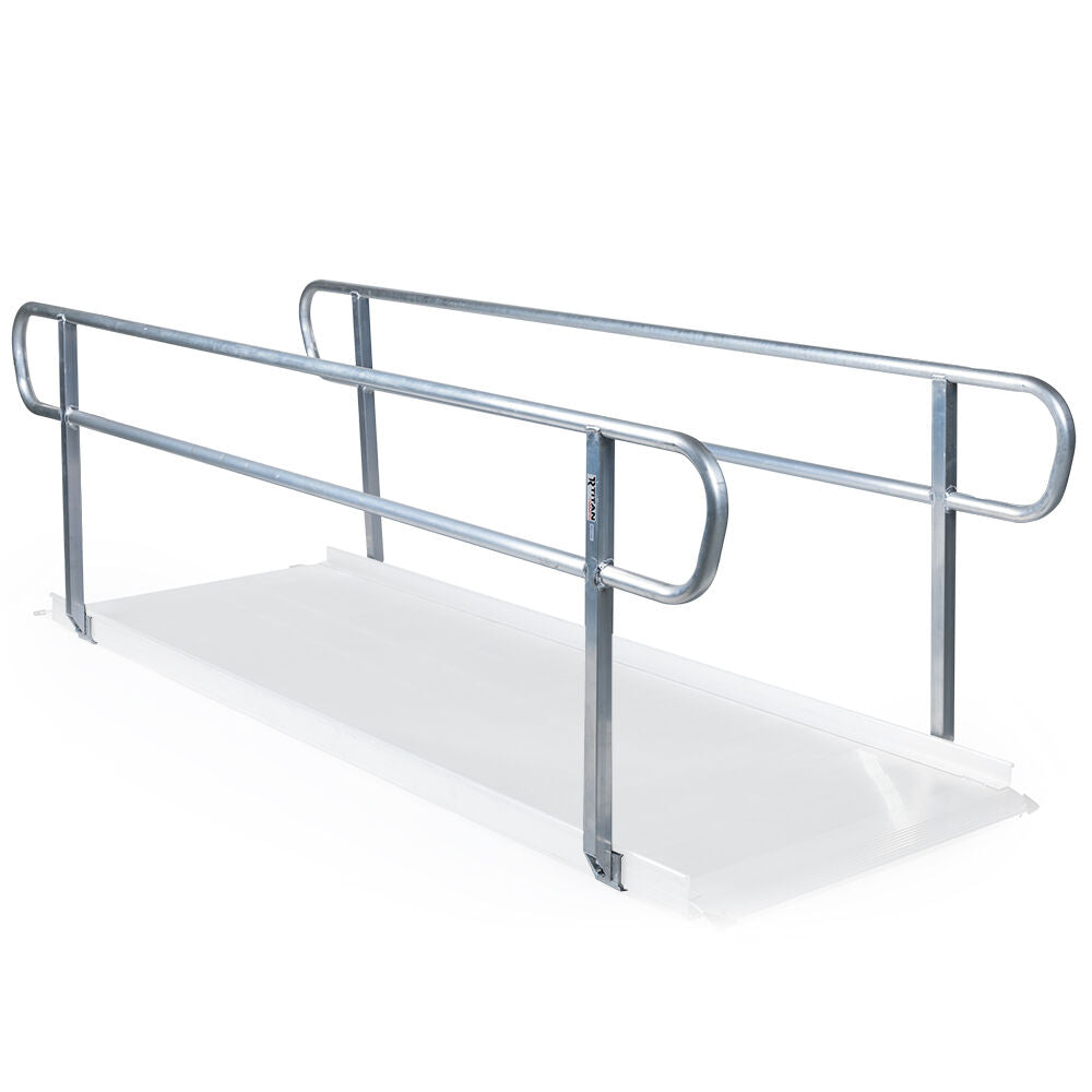Scratch and Dent - 9.5 FT Aluminum Wheelchair Entry Ramp Handrails - F ...