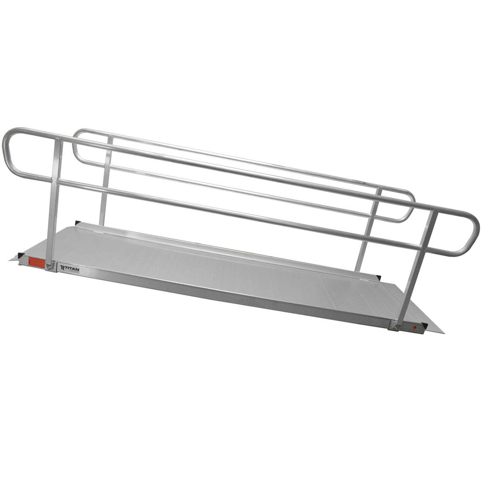 Scratch and Dent - 10 FT Aluminum Wheelchair Entry Ramp & Handrails ...