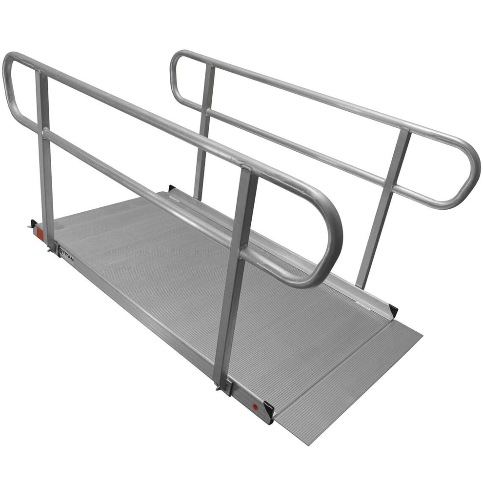 Scratch and Dent - 6 FT Aluminum Wheelchair Entry Ramp & Handrails - F ...