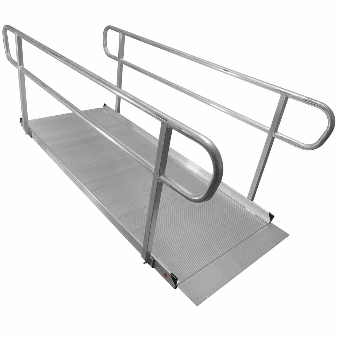 Scratch and Dent - 8 FT Aluminum Wheelchair Entry Ramp And Handrails ...