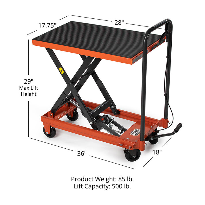 Economy Series Mobile Hydraulic Lift Table | Titan Attachments