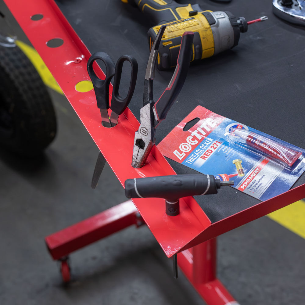 Adjustable Rolling Workshop Table With Tool Drawer - Mobile Workstation ...