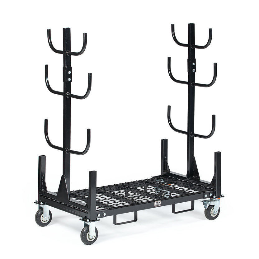Mobile Conduit Lumber and Pipe Rack with Eight Bins - Heavy-Duty ...