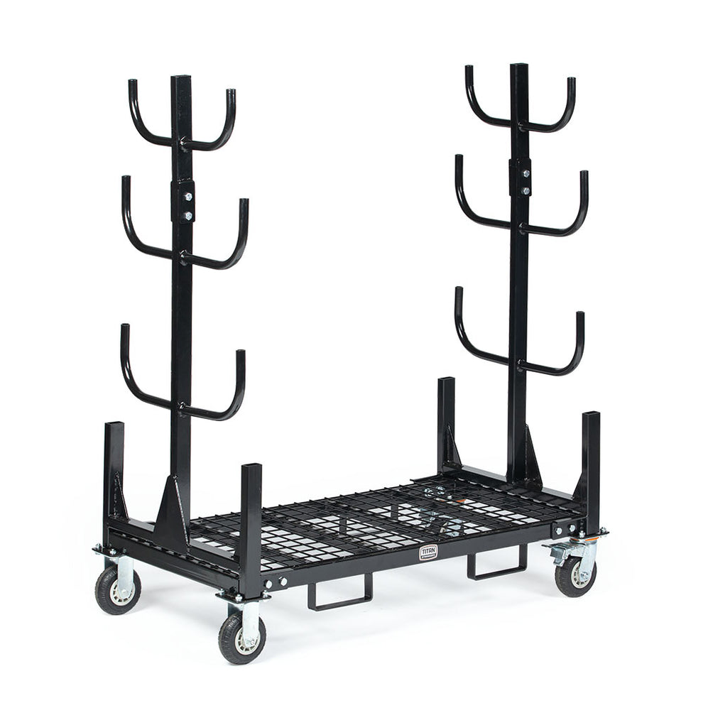 Mobile Conduit Lumber and Pipe Rack with Eight Bins - Heavy-Duty ...