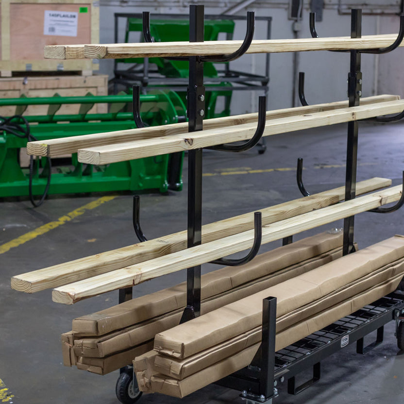 Mobile Conduit Lumber and Pipe Rack with Eight Bins - Heavy-Duty ...